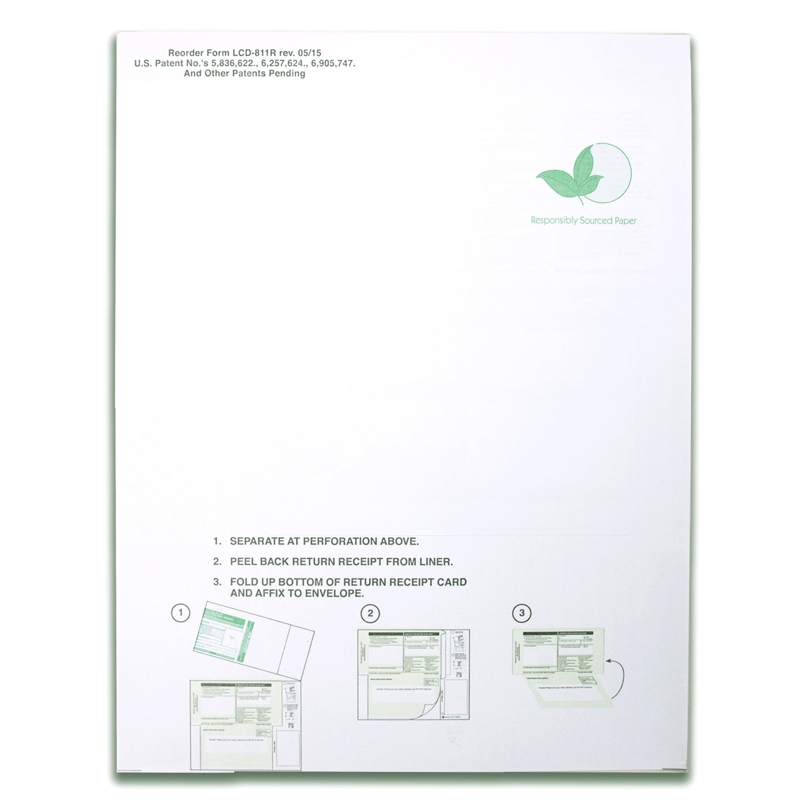 Form LCD-811 (USPS 3800), set of 100 sheets